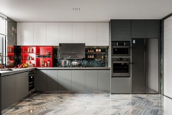 Luxury Stainless Steel Kitchen Storage System With Multiple Open Shelves